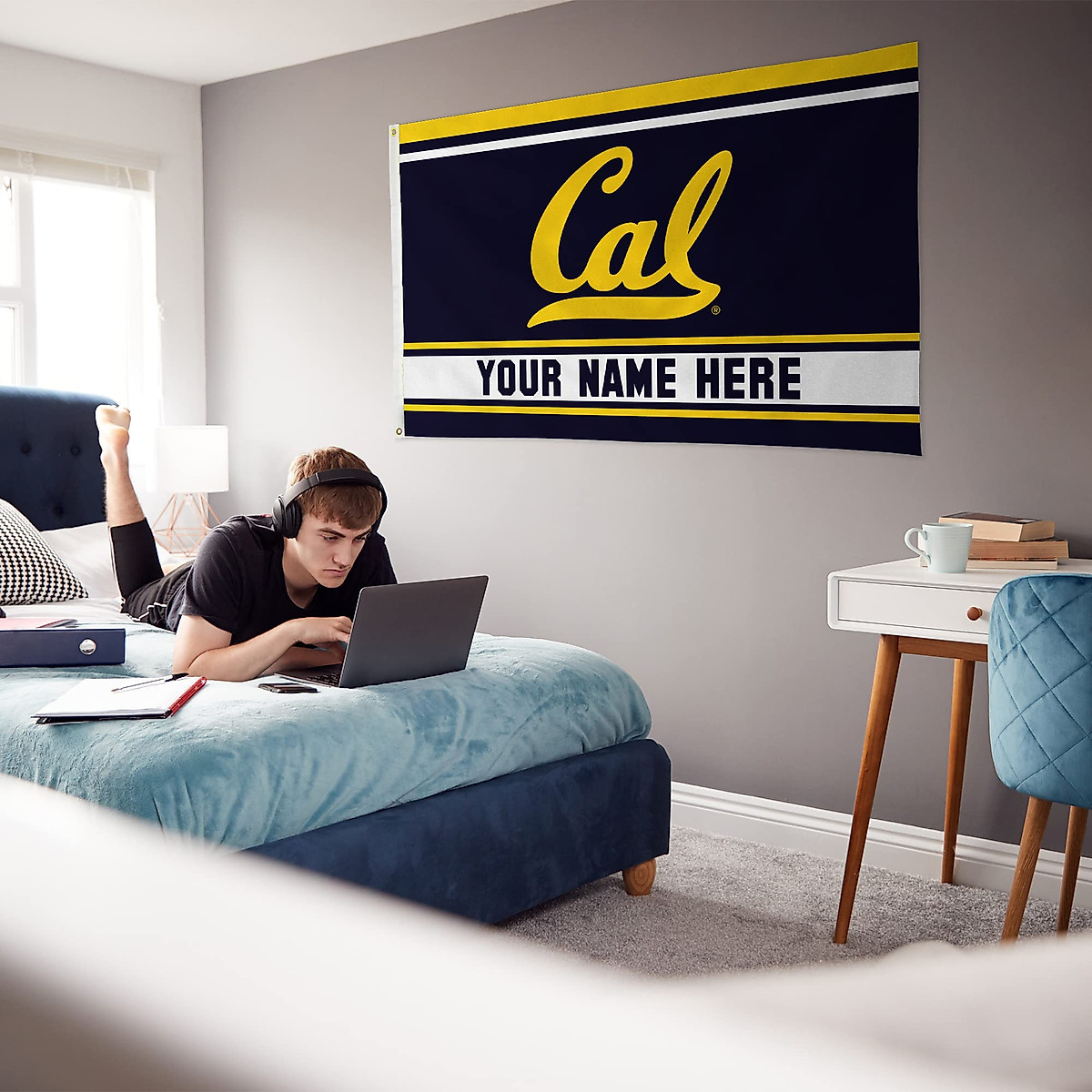 Rico Industries NCAA Cal Berkeley Golden Bears Personalized - Custom 3' x 5' Banner Flag - Made in The USA - Indoor or Outdoor Décor