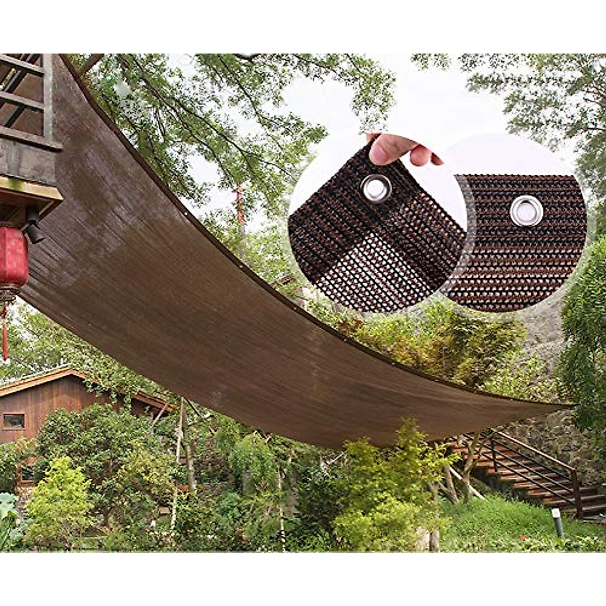 Privacy Fence Screen Cover for Balcony Porch Verandah Deck Patio Backyard, Windscreen Covering Fabric Railing Up to 90%-95% Blockage, Brown (Size : 3mX6m)