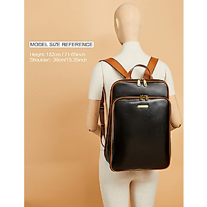 BOSTANTEN Womens Leather Wallets RFID Blocking Large Capacity＆Leather 15.6 inch Laptop Backpack Computer Bag