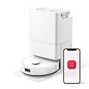 roborock Q Revo Robot Vacuum and Mop, Auto-Drying, Auto Mop Washing, Dual Spinning Mops, Auto Mop Lifting, Self-Refilling, Self-Emptying, Reactive Tech Obstacle Avoidance, 5500Pa Suction, White