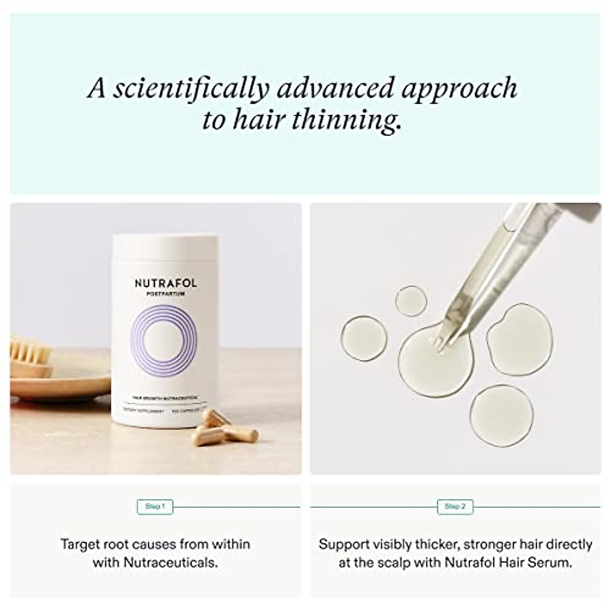 Nutrafol Fullest Hair Kit | Postpartum Hair Growth Supplement & Growth Activator | Supports Visibly Stronger, Thicker Hair | Patent-Pending Ashwagandha Exosome Technology | 3 Month Supply