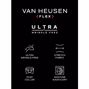 Van Heusen Men's Dress Shirt Regular Fit Ultra Wrinkle Free Flex Collar Stretch Solid, Blue Frost, 16"-16.5" Neck 34"-35" Sleeve