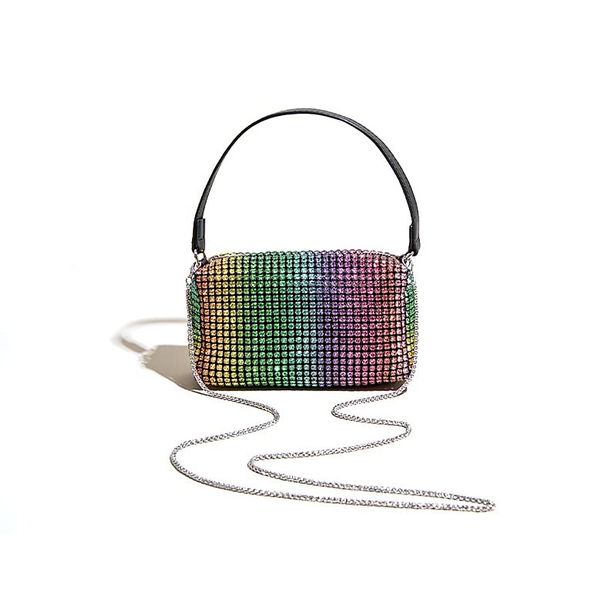 Crystal Cross Body Bags for Women Rhinestone Evening Purse Wedding Bags with Chain Prom Clutch Evening Bag Party Shoulder Bag (Colorful)