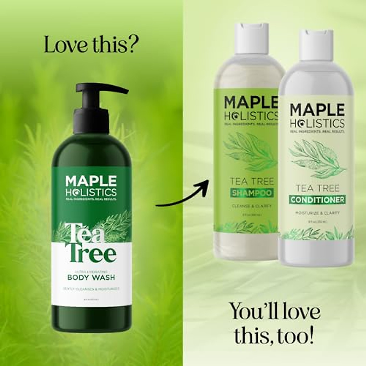 Tea Tree Oil Body Wash - Hydrating Shower Gel Tea Tree Body Wash for Women and Men - Women and Mens Body Soap with Peppermint and Tea Tree Essential Oil and Moisturizing Body Wash for Dry Skin Care