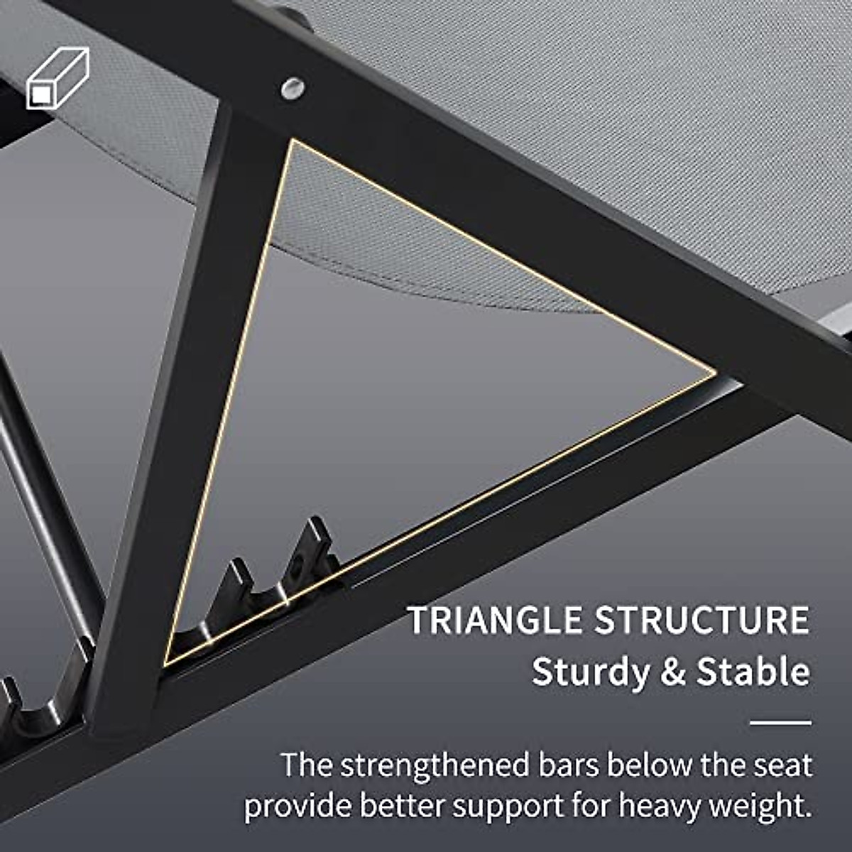 PURPLE LEAF Patio Sling Chairs for Balcony Deck Porch 4 Pieces Outdoor Aluminum Reclining Chairs with Adjustable Folding Beach Chairs and 2 Ottomans Cushioned Headrest Included, Silvery