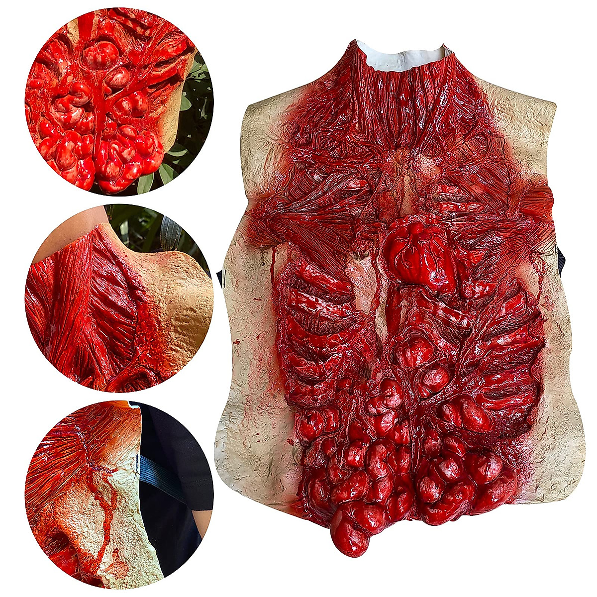 EJWCIG Bloody Intestine Torso Chest Fake Dead Body Creepy Horro Zombie Scary Halloween Decorations Cosplay Props Costumes (Style A)