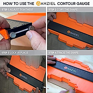 Contour Gauge Tool with Lock (10 inch) - Adjustable Duplicator Profile Tool, Precisely Copy Irregular Shapes, Ultra Wide Edge Measuring Tool Must Have for DIY Construction Handyman Woodworking Tracing