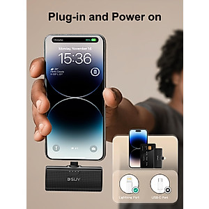 Dsuy 5000mAh 2 Packs Portable Phone Charger iPhone with Built-in Cable, MFi Certified Portable Power Bank External Battery Pack Charger Compatible with iPhone 14/13/12/11/XR/8 Plus Pro Max Series