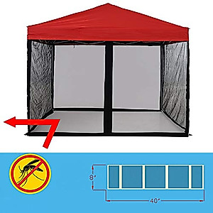 Tappio Mosquito Net with Zipper for Outdoor Camping Mosquito Net DIY Canopy Screen Wall Outdoor Mosquito Net for 10 x 10' Patio Gazebo and Tent (Only Mosquito Net Outdoor Tent Not Including)