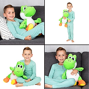 Franco Kids Bedding Super Soft Plush Cuddle Pillow Buddy, One Size, Mario Yoshi