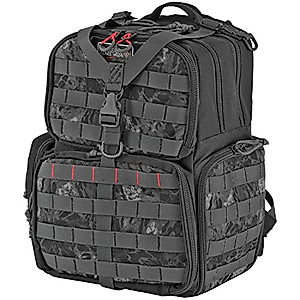 G.P.S. G5 Tactical Range Backpack | Prym1 Blackout | 3 Handguns Capacity | MOLLE Webbing | Durable Waterproof Stain-Resistant Shooting Tactical Gear