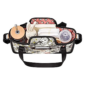 Petunia Pickle Bottom Wander Stroller Caddy | Perfect Baby Caddy to Keep Everything Organized | Multiple Carry Positions - Fits Most Strollers | Disney's Beauty & The Beast - Pop Art Belle