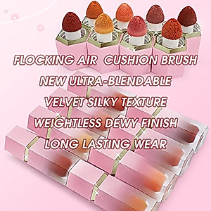 BEFIVECOK Liquid Blush for Cheeks, Soft Cream Blush with Cushion Applicator, Dewy Finish Matte Velvet Texture, Natural-Looking, High-Pigmented Blendable, Long-Wearing Skin Tint Blush Makeup | #01 SEDUCTIVE-Bright Red