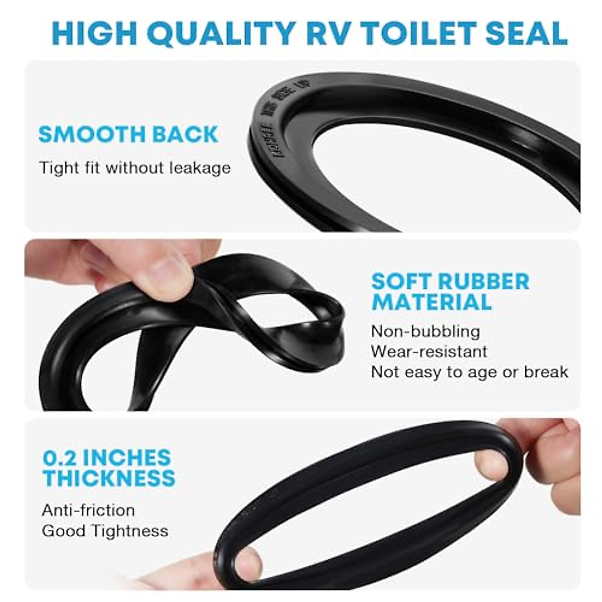 Kohree RV Toilet Seal Replacement Flush Ball Seal, Toilet Accessories for Use with Dometic RV Toilet 300 310 320 Series - Replacement Toilet Parts Fits for Part Number 385311658 (2 Pack)