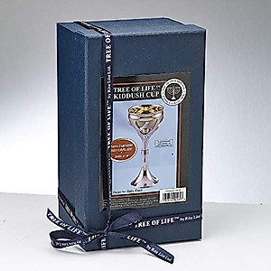 Rite Lite Tree of Life Kiddush Cup, Gold/Silver Shabbat Luxury Kiddush Goblet Chanukah 6.5" Comes with A Beautiful Box Hanukkah