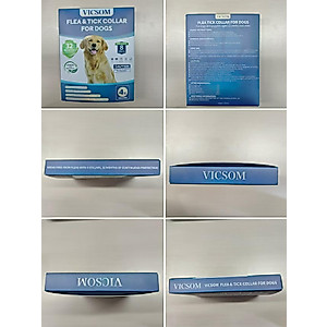 Flea Collar for Dogs, 4 Pack Dog Flea and Tick Collar 32 Months Flea and Tick Treatment Collar for Dog, Waterproof Adjustable Dog Flea and Tick Prevention for Small Medium Large Dog Puppy, Black Grey