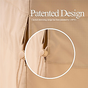 WJ-X3 Patio Chair Cover, Outdoor Lounge Cover, Heavy Duty, Waterproof Lawn Chair Covers, 43W x 42D x 42H, Beige, 2-Pack