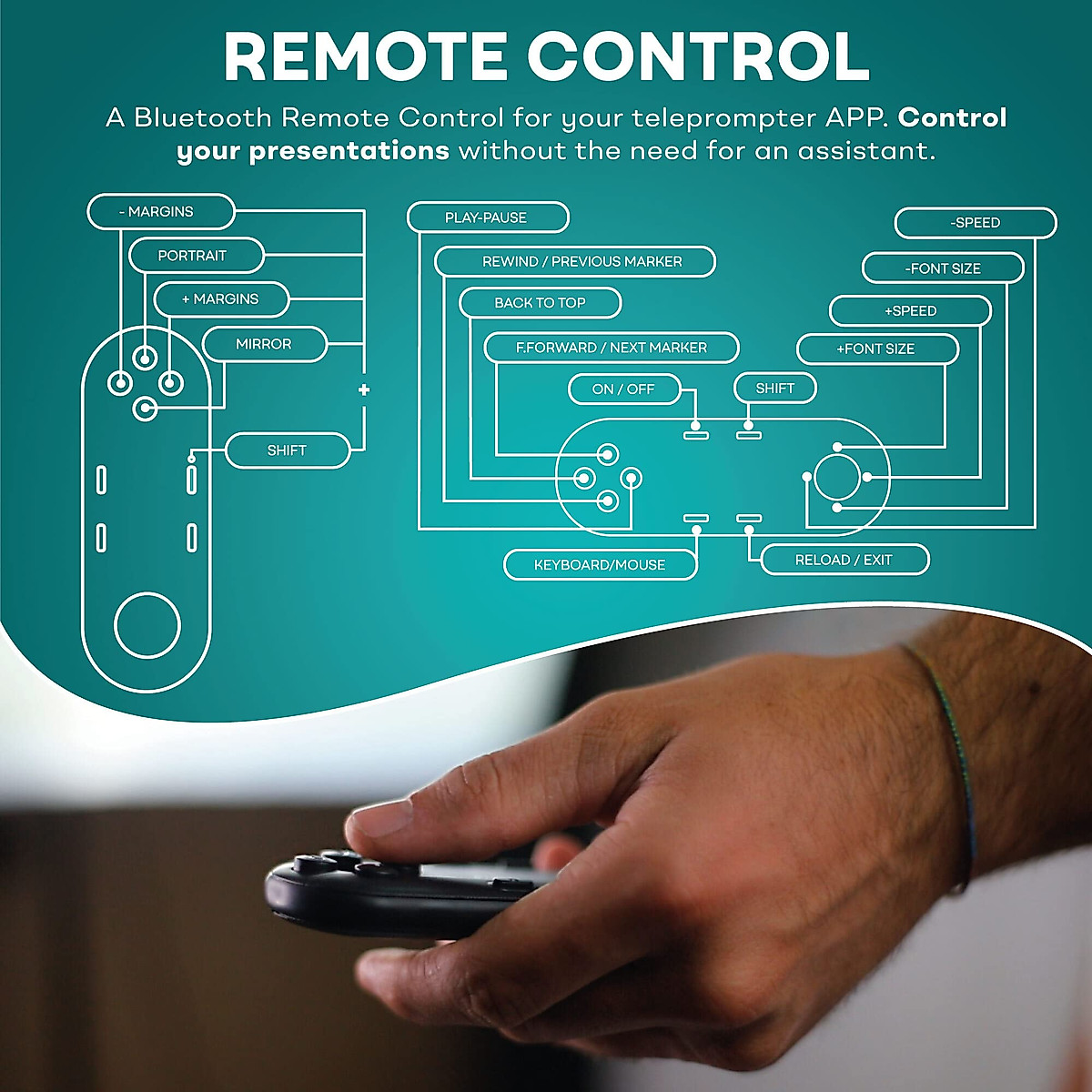 TELEPROMPTER PAD iLight PRO 12" Autocue teleprompter iPad Tablet - Kit teleprompter for Video with Remote Control, APP & Carry Bag, Beam Splitter Prompter DSLR, iPhone, APP for Apple Android Mac Win