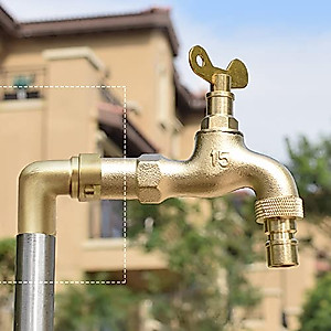 LYFJXX Garden Hose Connector, 90 Degree Elbow Adapter Hose Quick Connect Fittings 3/4 Inch, Solid Brass Pipe Fitting