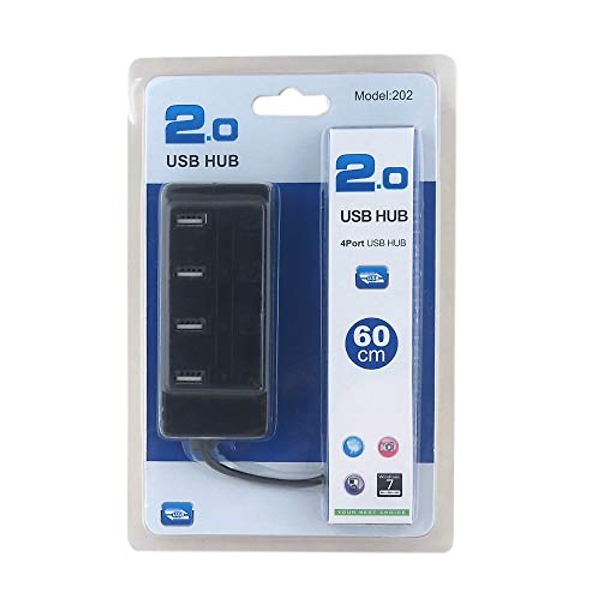 Lysee Data Cables - 4 Port USB 2.0 Hub with Individual Power Switches Controller and LED USB hub Cable