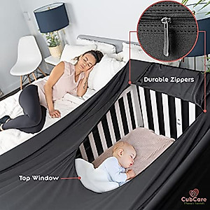 CubCare Pack N Play Blackout Cover - Breathable Pack and Play Blackout Cover with Drawstring Bag, Crib Blackout Cover, Pack N Play Tent Crib Tent, Crib Canopy for Comfortable Sleep Indoor and Outdoor