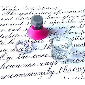 Glass Inkwell, Empty Ink Well for Dip Pen and Calligraphy Dip Pen Rest a Set of Glass Inkwell with a lid Ink Pot Pen Rest for Calligraphy Inkwells for Calligraphy Ink