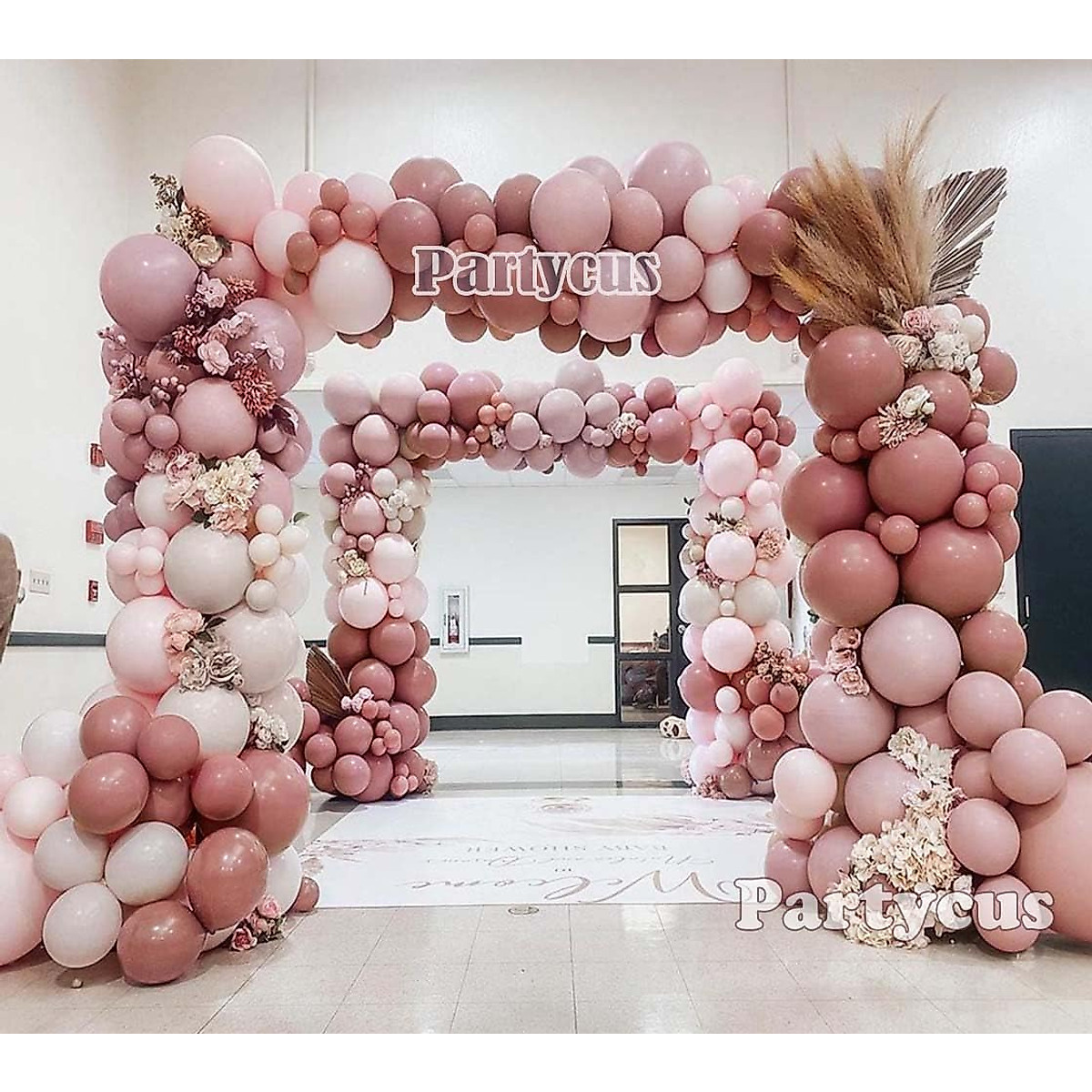 Dusty Pink Balloon Garland Double Stuffed Dusty Rose Mauve Light Pink Matte Balloon Boho Blush Nude Balloon Arch Kit for Baby Shower Birthday Bridal Wedding Party Decoration