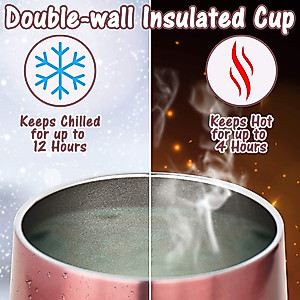 Nurse Wine Tumbler with Lid, Straw, and Cleaning Brush - Nurse Gifts for Women - Insulated Stainless Steel Wine Tumbler - Dishwasher Safe - Funny RN Gifts for Nurses - Rose Gold - 12oz