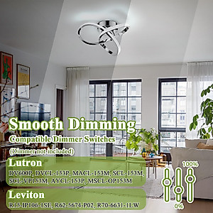 Kondras Acrylic LED Ceiling Light, 5000K Daylight White LED Ceiling Light for Hallway, Modern Kitchen Light Fixture Ceiling, Chrome Metal Close to Ceiling Light for Bathroom Dinng Room, 2 Pack