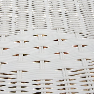 Wicker Lane Outdoor White Wicker Patio Furniture End Table
