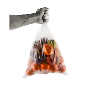 EcoQuality 10x15 Plastic Produce Bags on a Roll 500 Bags/Roll- Food Storage Roll Bags, Clear Plastic Bags for Vegetables, Food, Fruits, Bread, Pet Waste Bags, Grocery Bags, Supermarket Bags (1)