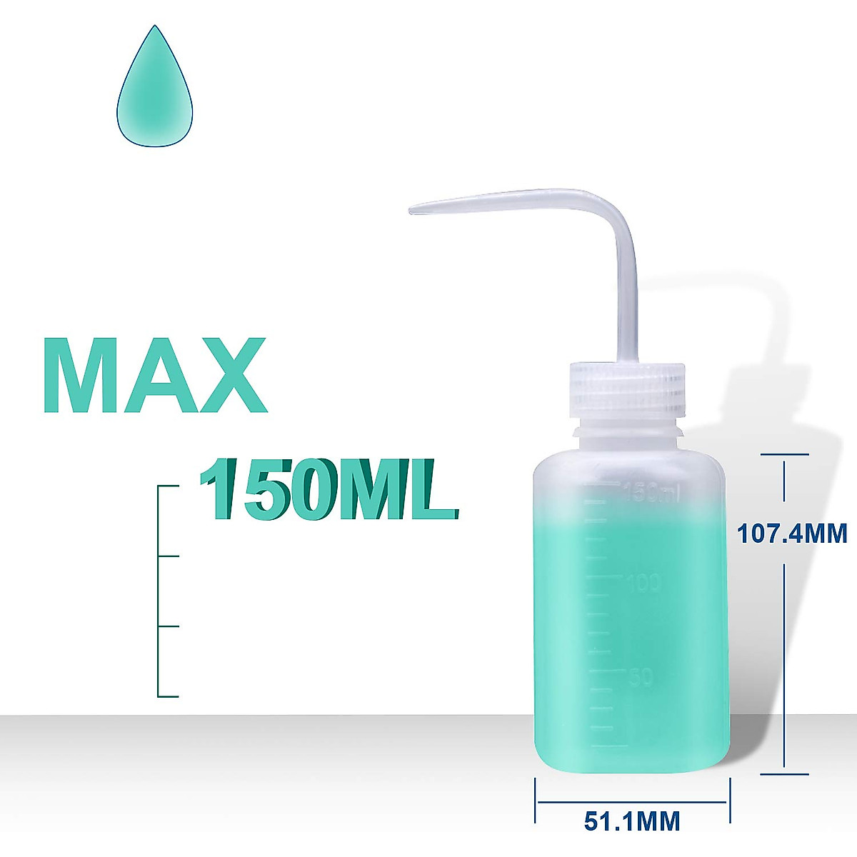 Young4us Wash bottle, 3 Pack LDPE Squeeze Bottles, Safe Plastic Low Density Polyethylene Watering Bottle Tattoo Wash Bottle with Narrow Mouth, for Chemistry, Industry, Lab & Gardening, 500, 250,150ml