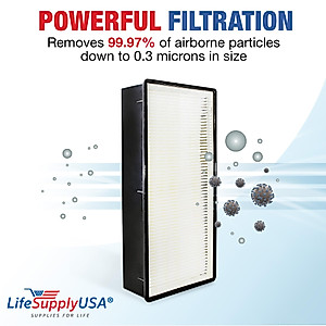 LifeSupplyUSA True HEPA Filter Replacement Compatible with Hunter 30962 QuietFlo 30713 30729 30730 30763 36730 Air Purifier
