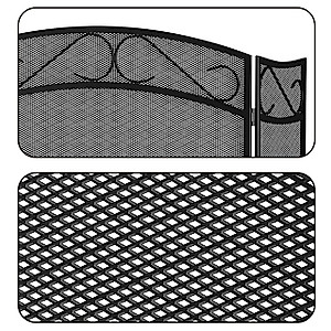 Fire Beauty Fireplace Screen for Wood Burning Fireplace Foldable 3 Panel Wrought Iron Fireplace Cover with Protective Mesh Fire Spark Guard for Indoor Outdoor Flat Guard Fire Screens Black(Large)