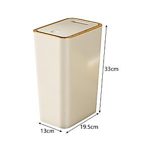 IEUDNS Bathroom Trash Can with Lid, Press Type Wastebasket Container, Slim Garbage Can, Garbage Can for Bedroom, Toilet, Office, RV, 10L