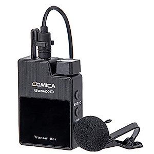 COMICA BoomX-D D2 2.4G Wireless Lavalier Microphone System Digital 1-Trigger-2 Wireless Microphone Transmitter & Receiver for Smartphone Camera Podcast Interview YouTube