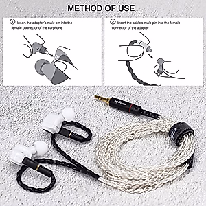 OKCSC 0.78/0.75 Dual Pin Cable to MMCX Male Adaptor Work for 0.78/0.75 2 Pin Cable Connected with Shure se215 se315 SE535 846 425 to DITA Project 71 to FiiO FH1F9 F9PRO to JVC HA-FX850 Black