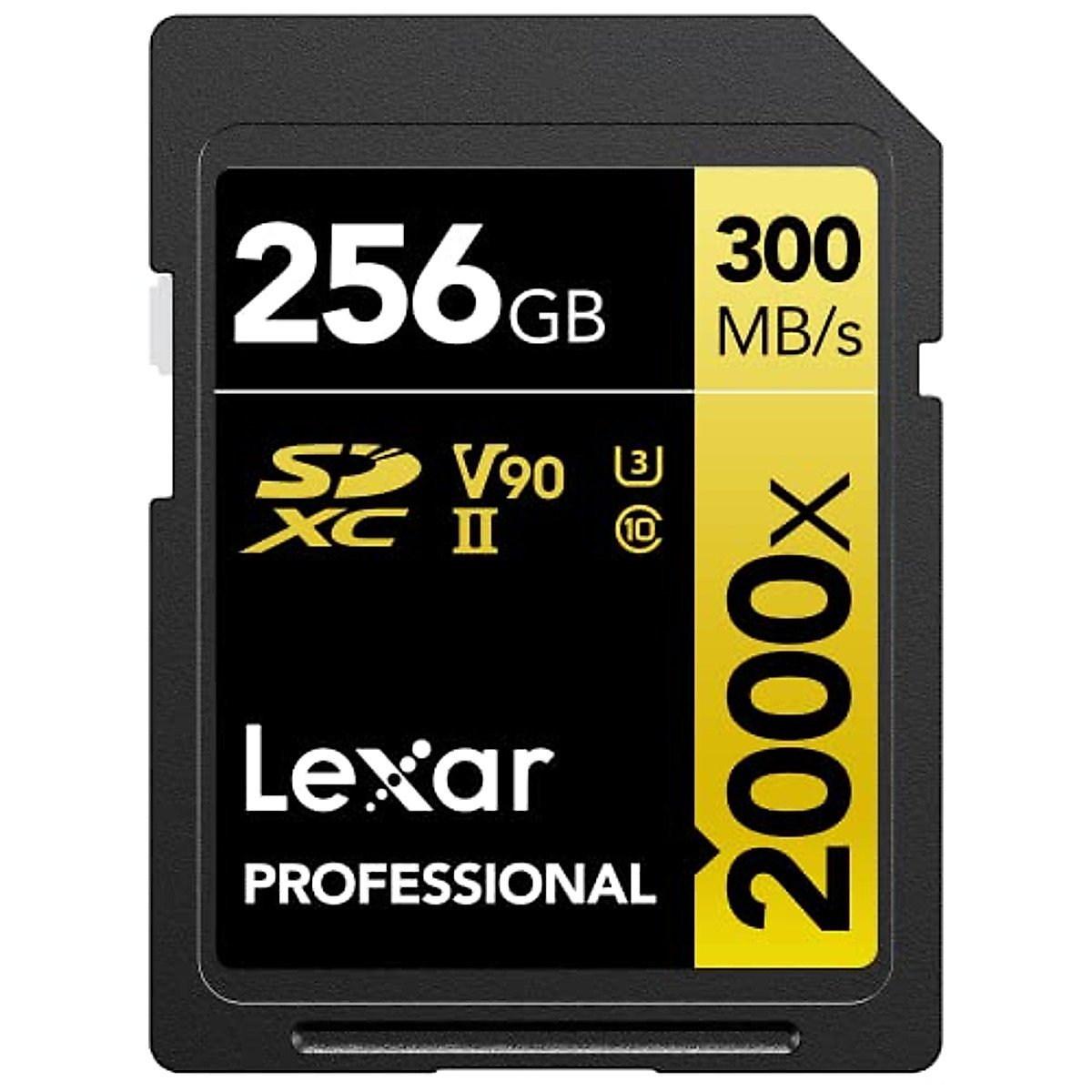 Lexar Professional 2000x 256GB SDXC UHS-II Memory Card, C10, U3, V90, Full-HD & 8K Video, Up To 300MB/s Read, for DSLR, Cinema-Quality Video Cameras (LSD2000256G-BNNNU)