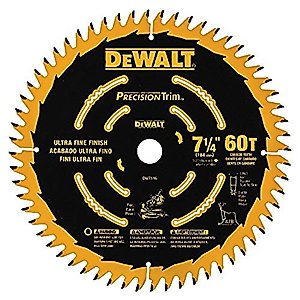 DEWALT DW7116PT DEWALT DW7116PT 60T Precision Trim Miter Saw Blade, 7-1/4"