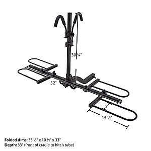 ELEVATE OUTDOOR Hitch-Mounted Bike Rack for E-Bikes and Fat Tire Bikes - 2 Bike