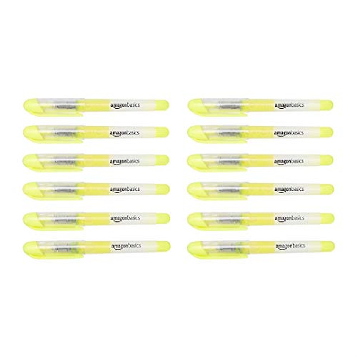 Amazon Basics Liquid Ink Highlighters - Chisel Tip, Yellow, 12-Pack