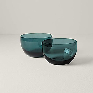 Lenox Sprig & Vine 2-Piece Glass Bowl Set, 2.00 LB, Blue