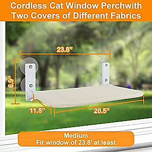 2 Large Cat Window Perch,Cat Hammock Window Seat,Cat Window Hammock for Wall with 4 Strong Suction Cups,Foldable Cat Beds for Indoor Cats