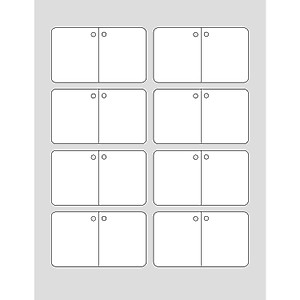 80 Printable White Cardstock Folding Hang Tags with Holes, 3.5 x 2 Inches, Two-Sided Personalize and Custom Tags