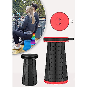 ZUOTEN 2-Piece Upgraded Portable Telescopic Stool Folding Stool Lightweight Outdoor Folding Chair Suitable for Camping Beach g Adjustable Stool Maximum Weight 300 pounds (Color 2)