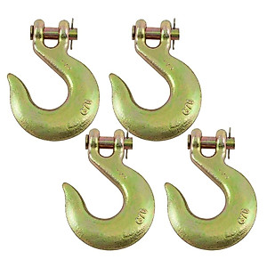 Mytee Products (4 Pack 1/2" Clevis Slip Hook - 11,300 LBS WLL Heavy Duty Grade 70 Tow Chain Hook for Truck Trailer Tie Down