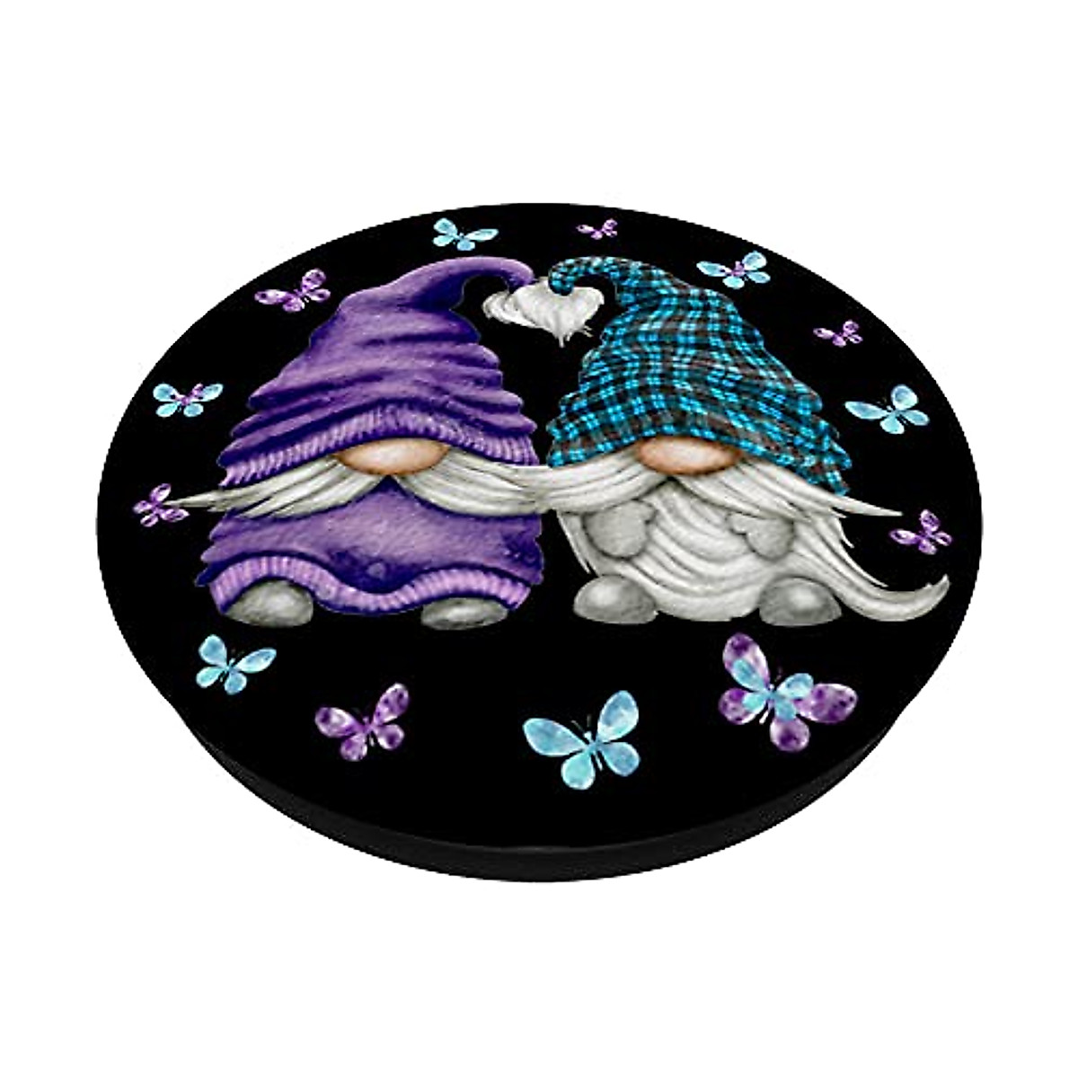Suicide Prevention Cute Butterfly Pattern With Purple Gnome PopSockets Swappable PopGrip