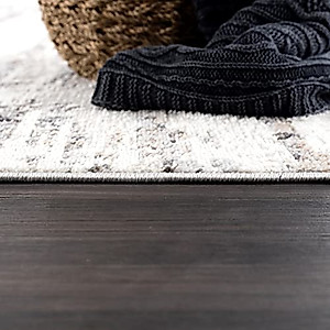 Abani Neutral Beige Rugs 6' x 9' Contemporary Linear Print Bedroom Rug - Modern Brushed Design No-Shedding Premium Area Rug