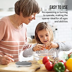 Farberware Compact Battery Operated Hands-Free Automatic Can Opener for any Size Can with Magnet to Safely Remove Lid, Seamless Opening Decreases Sharp Edges for Easily and Safely Opening Cans, Gray