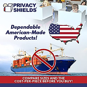 Window Shield - 30% More Student Workspace and 100% Thicker Than Most Brightly Colored "Pretty" Foreign-Made Privacy Shields (40-Pack) - Open Front Window - White - 13" (H) x 20" (W) x 17" (D)